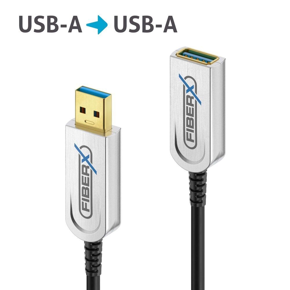 USB 3.2 Gen2x1 USB-A AOC Fiber Optic Extension Cable, 15.00m | PureLink ...
