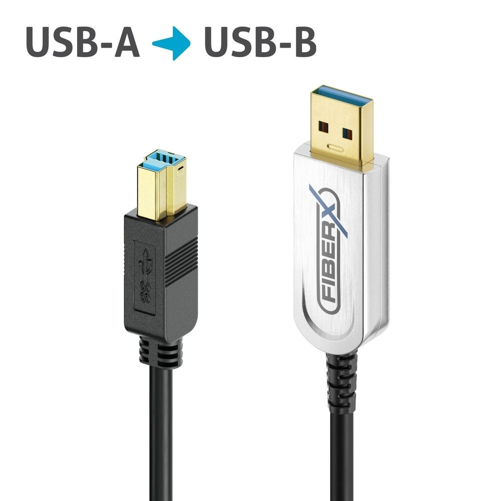 USB 3.2* USB-A / USB-B AOC Fiber Optic Cable – 30.00m | PureLink | English
