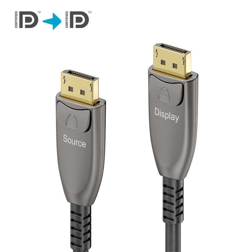 8K DisplayPort 1.4 Active Optical Fiber Kabel - 50.0m, Anthrazit ...